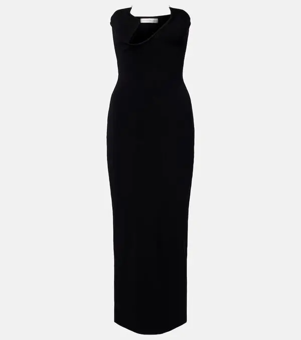 Christopher Esber Odessa Embellished Ribbed-knit Midi Dress - Black