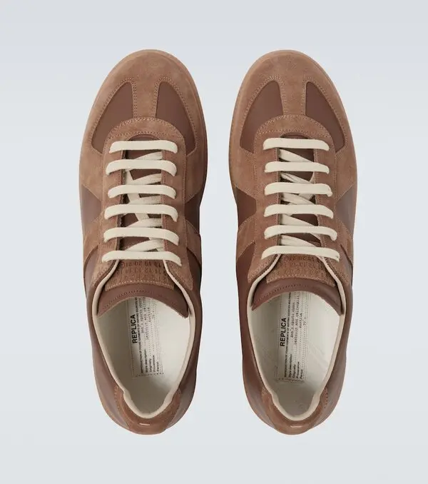 MAISON MARGIELA Replica Leather-trimmed Suede Sneakers