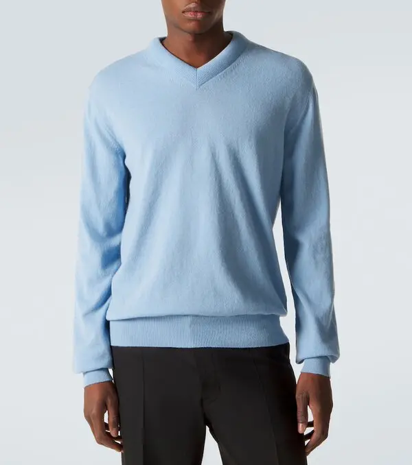 JIL SANDER Ribbed Wool Crewneck Sweater - Blue