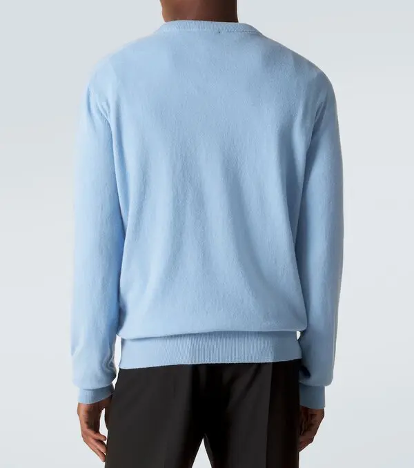 JIL SANDER Ribbed Wool Crewneck Sweater - Blue