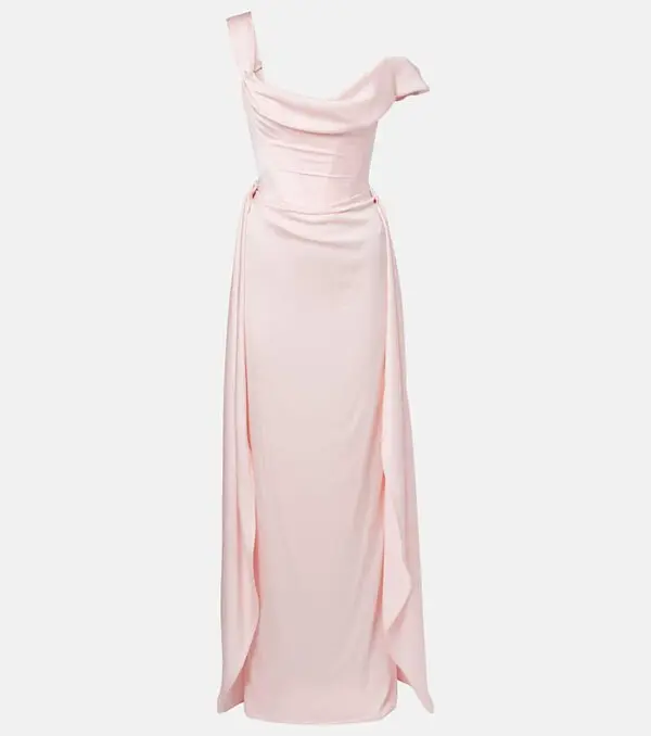 VIVIENNE WESTWOOD Nova Grace Draped Asymmetric Gown - Pink