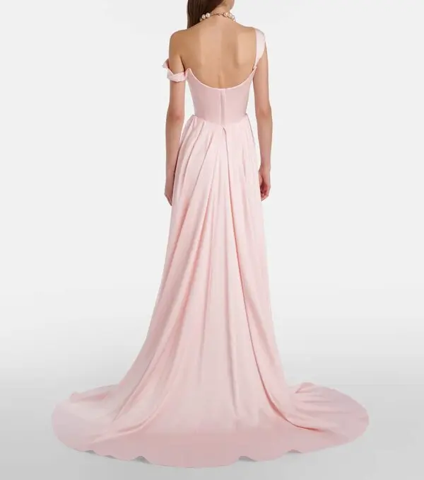 VIVIENNE WESTWOOD Nova Grace Draped Asymmetric Gown - Pink