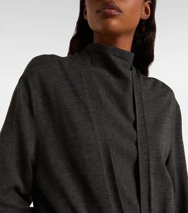 Khaite Alek Wool Wrap Cardigan - Grey