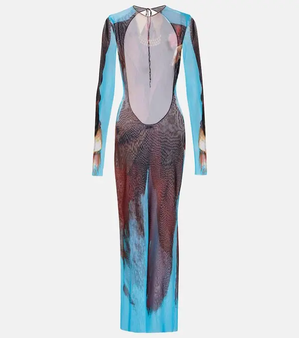 JEAN PAUL GAULTIER Printed Sheer Maxi Dress - Multicoloured
