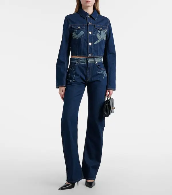 JEAN PAUL GAULTIER Printed Mid-rise Straight Jeans