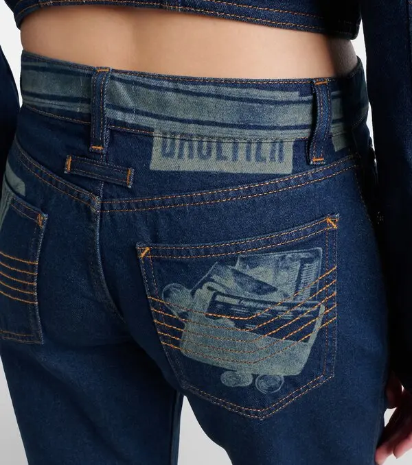 JEAN PAUL GAULTIER Printed Mid-rise Straight Jeans