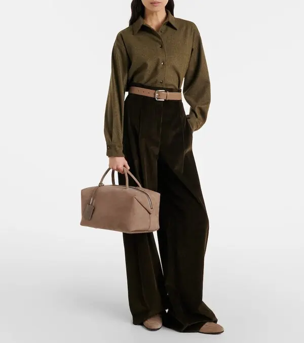 Max Mara Holdall Medium Suede Tote Bag