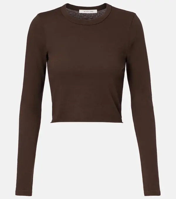SLVRLAKE Baby Cropped Cotton Jersey T-shirt - Brown
