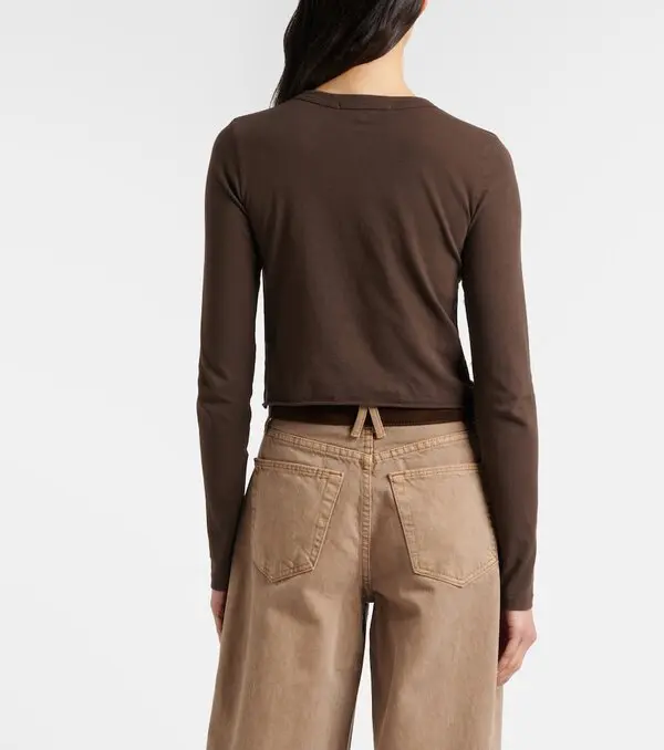 SLVRLAKE Baby Cropped Cotton Jersey T-shirt - Brown