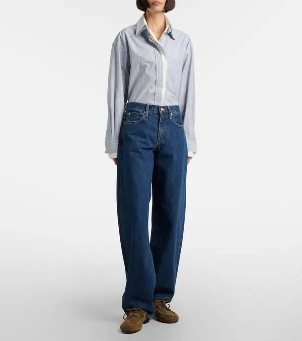 SLVRLAKE Tess Long Low-rise Barrel-leg Jeans - Blue