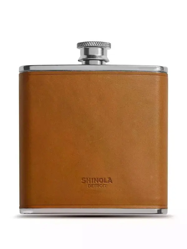Shinola Leather-wrapped Flask - Brown