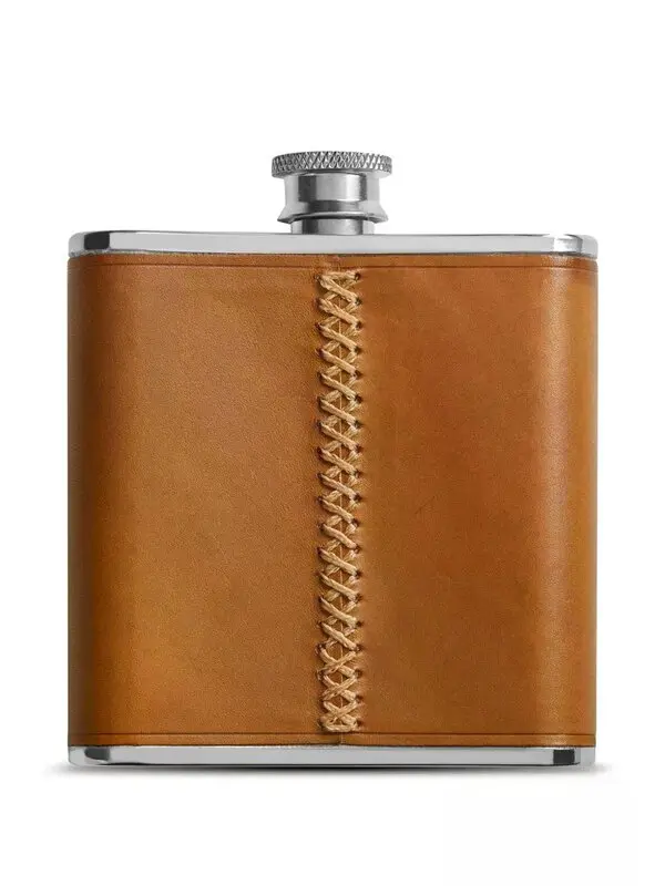Shinola Leather-wrapped Flask