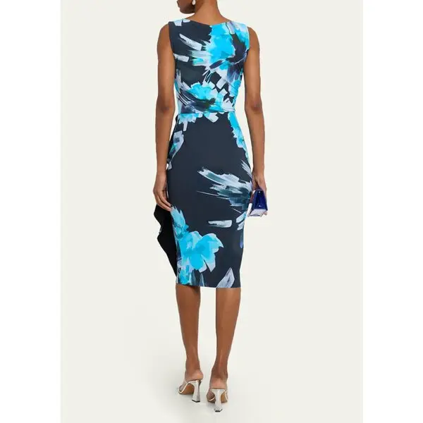 Chiara Boni La Petite Robe Draped Abstract-print Bodycon Dress
