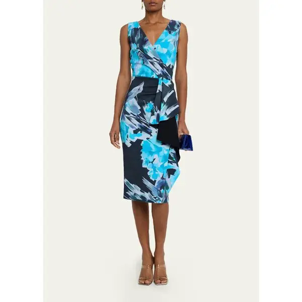 Chiara Boni La Petite Robe Draped Abstract-print Bodycon Dress