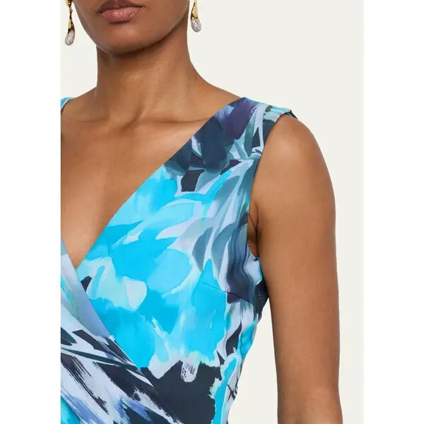 Chiara Boni La Petite Robe Draped Abstract-print Bodycon Dress
