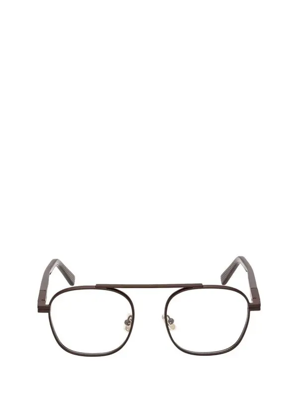 Zegna Rounded Eyeglasses - Matte Dark Brown