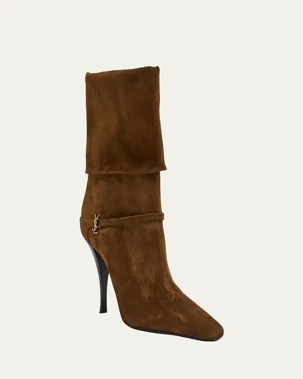 Saint Laurent Niki Suede Ankle Booties