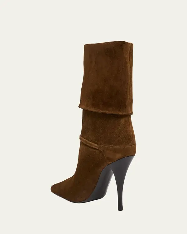 Saint Laurent Niki Suede Ankle Booties