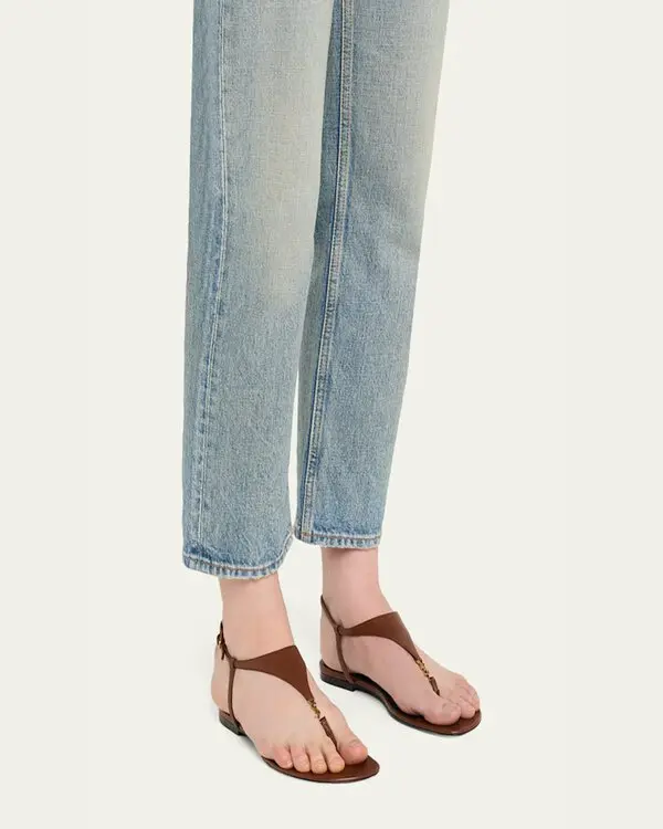Saint Laurent Cassandra Leather Sandals