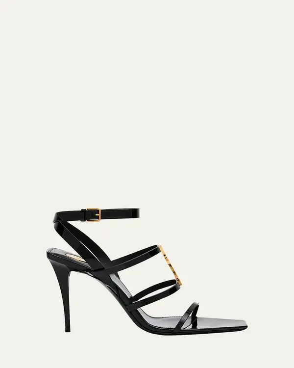 Saint Laurent Cassandra Medallion Stiletto Sandals