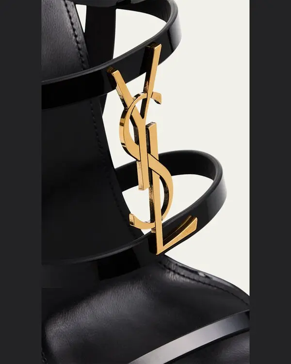 Saint Laurent Cassandra Medallion Stiletto Sandals
