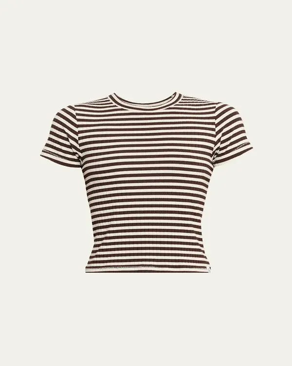 Rag & Bone Luca Stripe Rib-knit Top