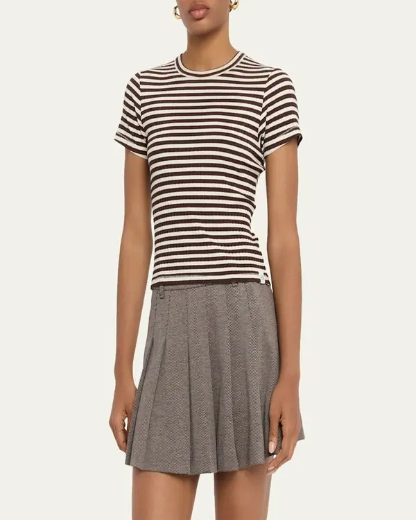 Rag & Bone Luca Stripe Rib-knit Top