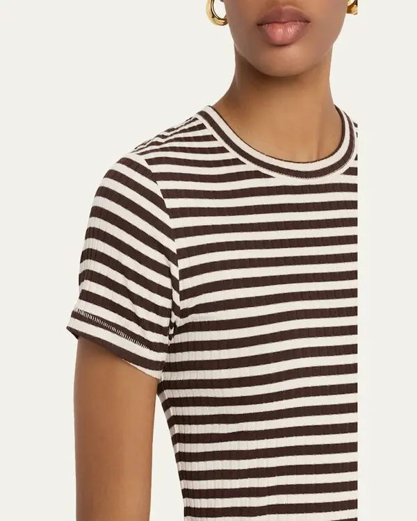Rag & Bone Luca Stripe Rib-knit Top