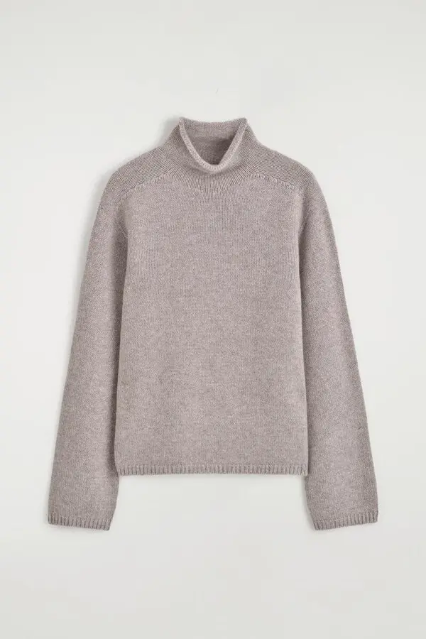 Cos Cashmere Mock-neck Sweater - Gray