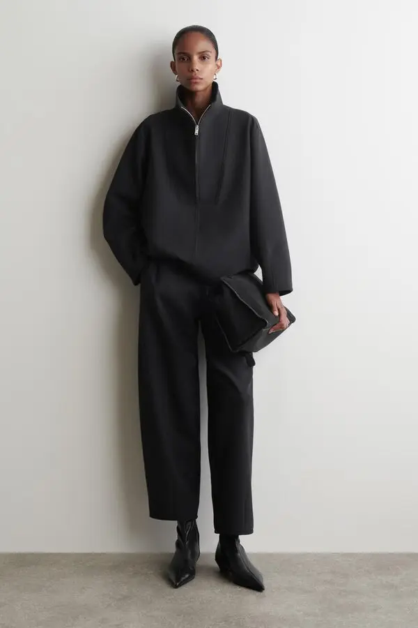 Cos Mock-neck Zip-up Top