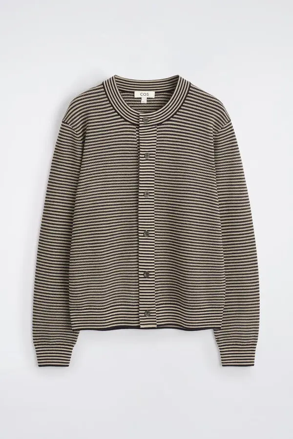Cos Striped Merino Wool Cardigan