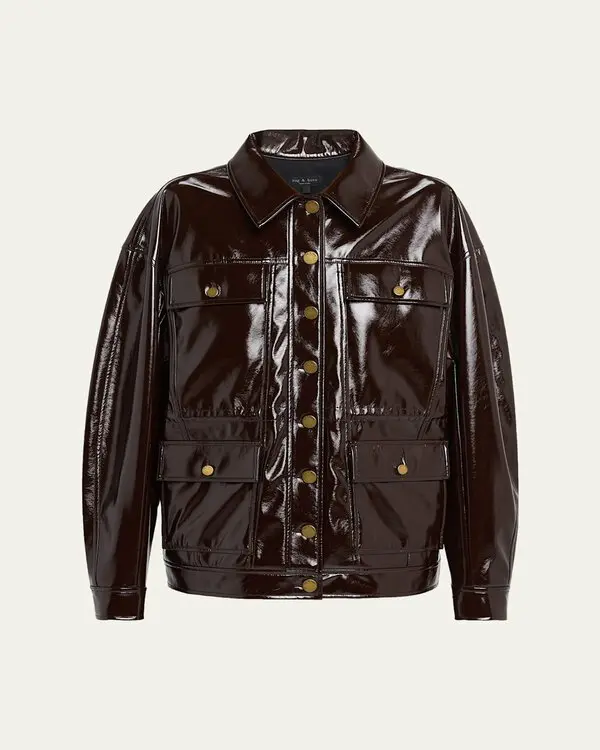 Rag & Bone Amy Faux Patent Leather Jacket