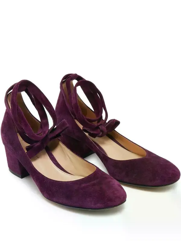 GIANVITO ROSSI Suede Strap Pumps - Purple