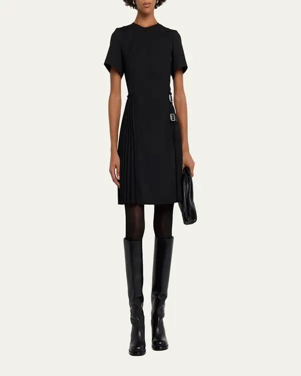 Burberry Ada Pleated Wrap Mini Dress