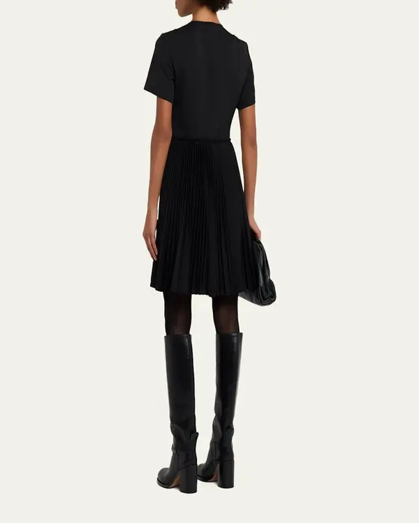 Burberry Ada Pleated Wrap Mini Dress