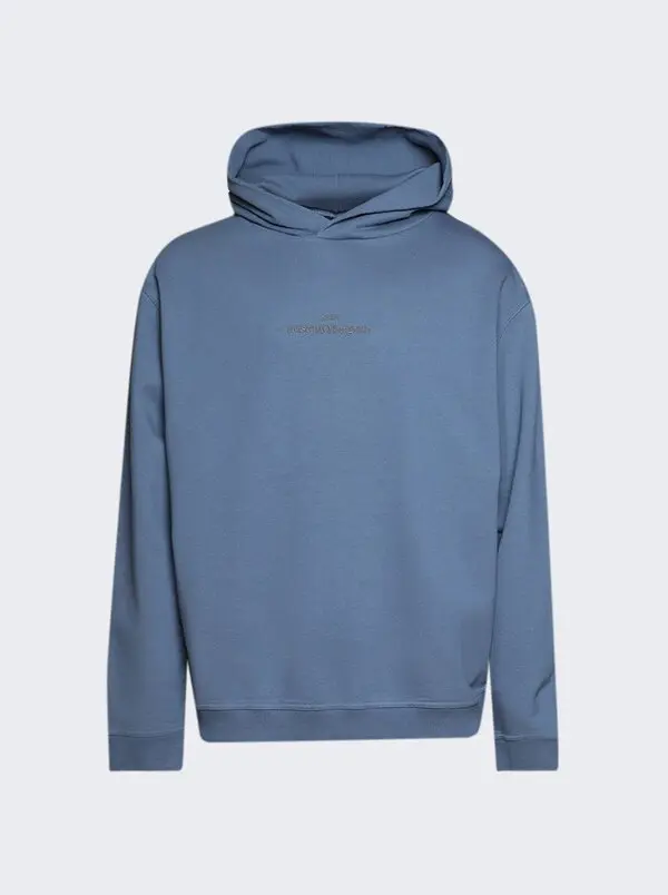 MAISON MARGIELA Hooded Sweatshirt With Embroidered Logo - Blue