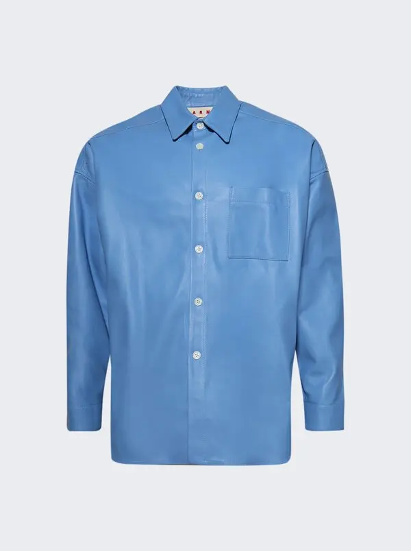 Marni Leather Shirt Iris - Blue