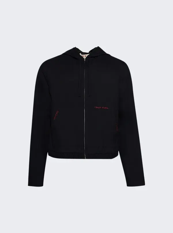 Marni Zip-up Virgin Wool Hoodie