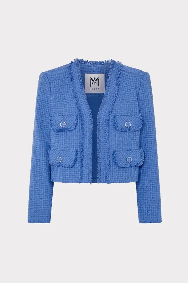 MILLY Serena Cropped Bouclé Jacket