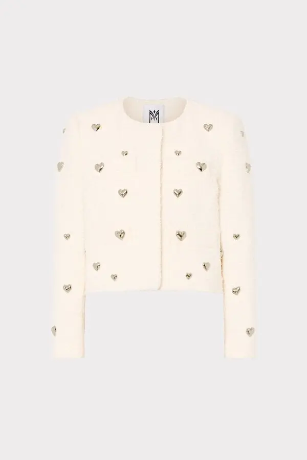 MILLY Phoebe Heart Applique Jacket