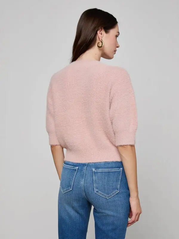 L'Agence Guinevere Cropped Pullover - Pale Rose