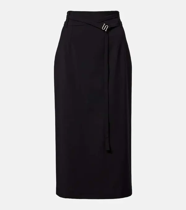 Sportmax High-rise Virgin Wool Midi Skirt