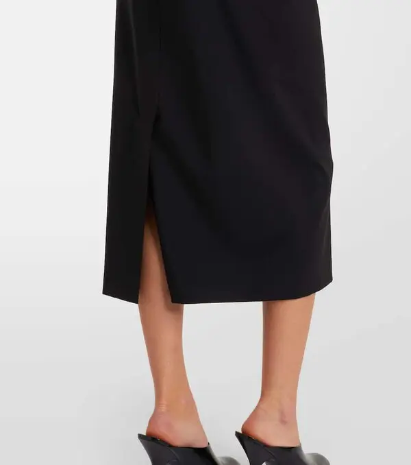 Sportmax High-rise Virgin Wool Midi Skirt