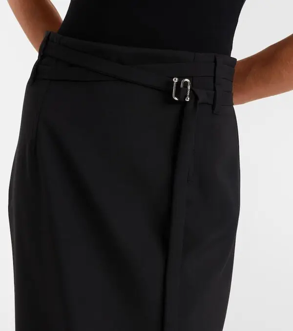 Sportmax High-rise Virgin Wool Midi Skirt