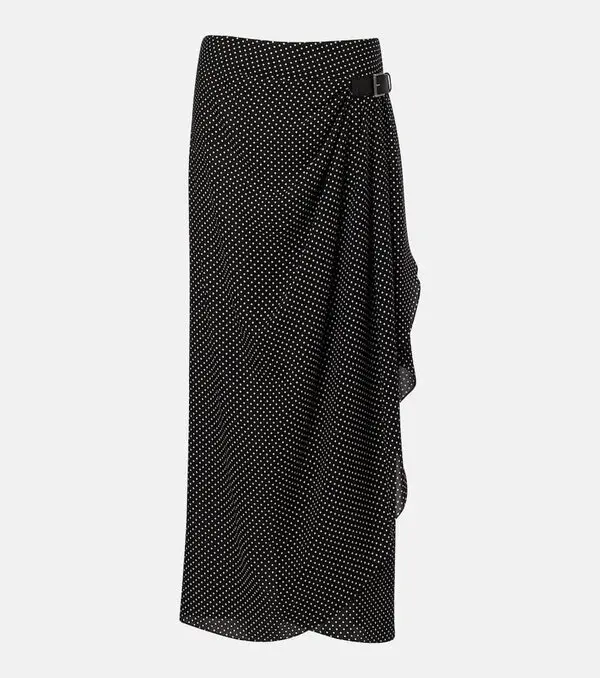 TOM FORD Polka-dot Silk Midi Skirt