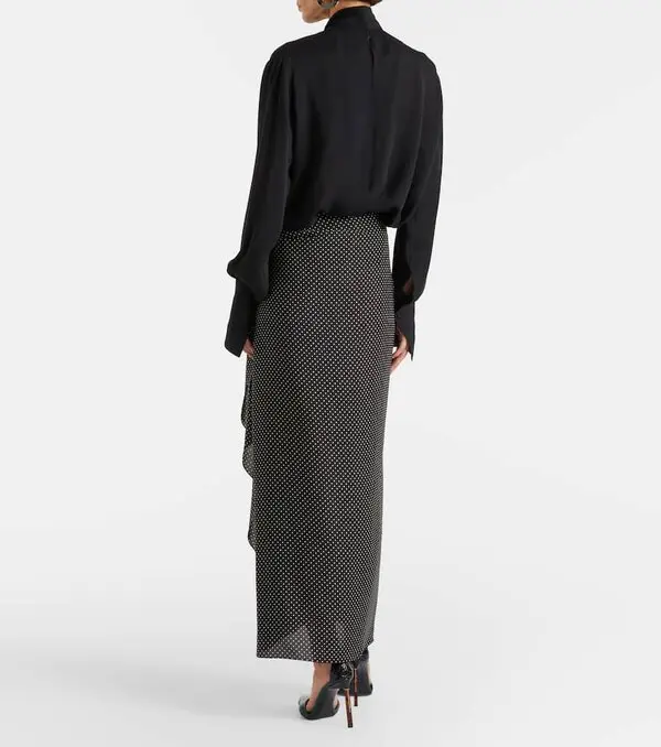 TOM FORD Polka-dot Silk Midi Skirt