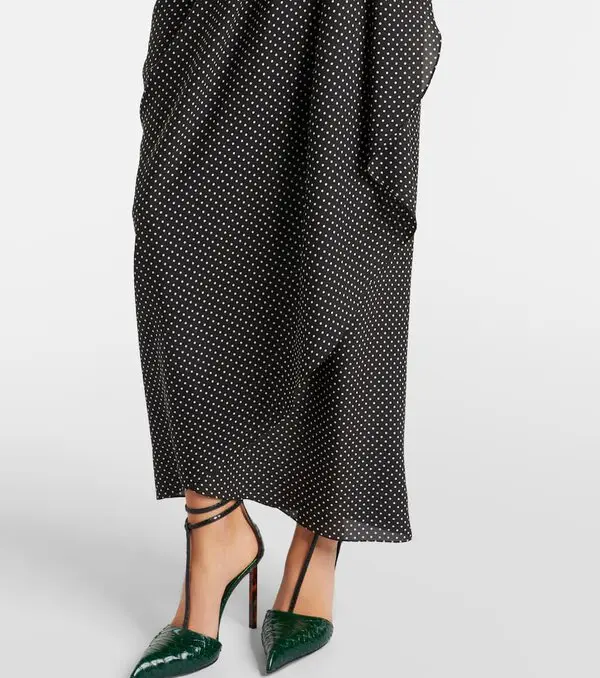 TOM FORD Polka-dot Silk Midi Skirt