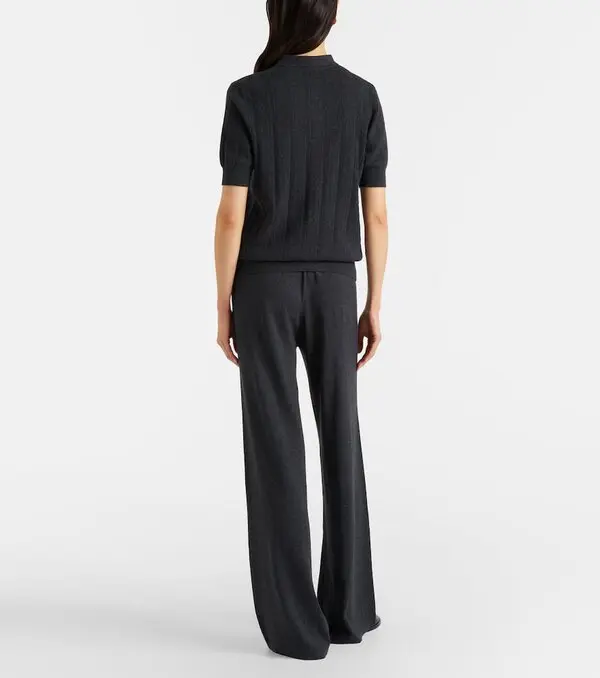 LISA YANG Wide-leg Cotton And Cashmere Trousers