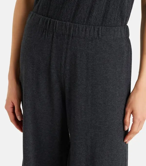 LISA YANG Wide-leg Cotton And Cashmere Trousers