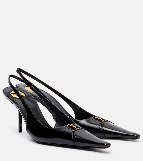 Saint Laurent Babylone Breteuil 75 Slingback Pumps - Black